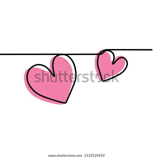Aesthetic Love Symbol Oneline Continuous Single Stock Vector (Royalty ...