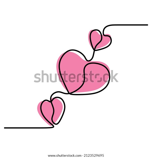Aesthetic Love Symbol Oneline Continuous Single Stock Vector (Royalty ...