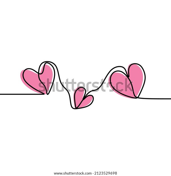 Aesthetic Love Symbol Oneline Continuous Single Stock Vector (Royalty ...