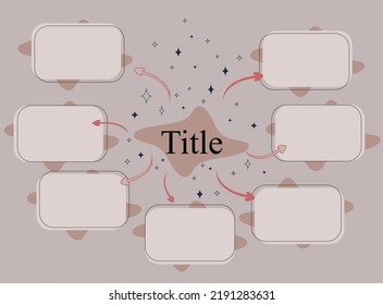 Aesthetic Mind Map Pink Color Star Stock Vector (Royalty Free ...