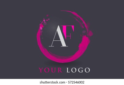 Af Circular Letter Brush Logo Pink Stock Vector (Royalty Free ...
