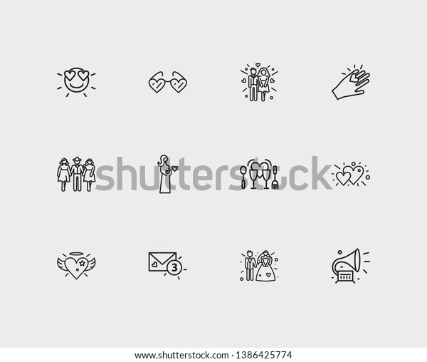 Affection Icons Set Hearts Affection Icons Stock Vector (Royalty Free ...