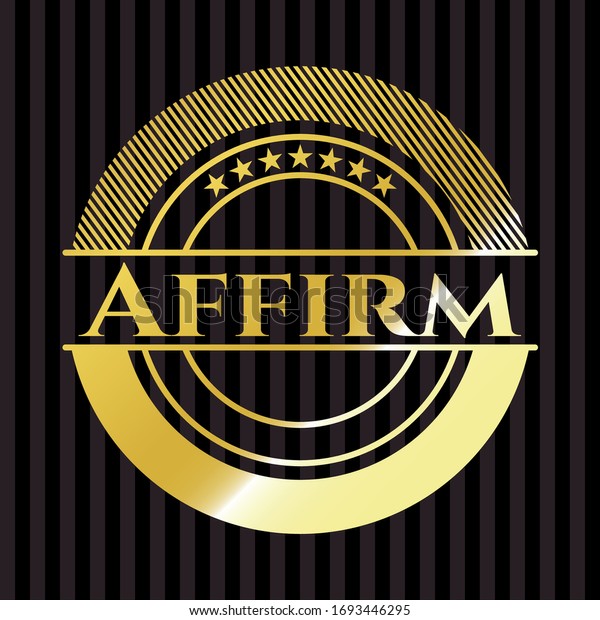 Affirm Gold Shiny Badge Vector Illustration Stock Vector (Royalty Free ...