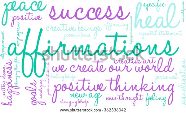 Affirmations Word Cloud On White Background Stock Vector (Royalty Free ...