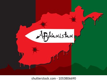 Afghan War Map Afghanistan Stock Vector (Royalty Free) 1368651482