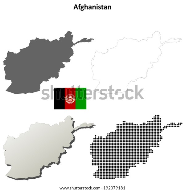 Afghanistan Blank Detailed Outline Map Set Stock Vector (Royalty Free ...