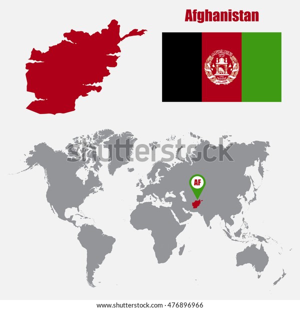 Afghanistan Map On World Map Flag Stock Vector (Royalty Free) 476896966 ...