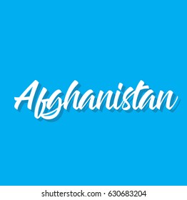 Afghanistan Text Design Vector Calligraphy Typography Stock Vector ...