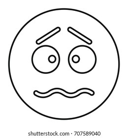 Afraid Face Icon Outline Style Vector Stock Vector (Royalty Free ...