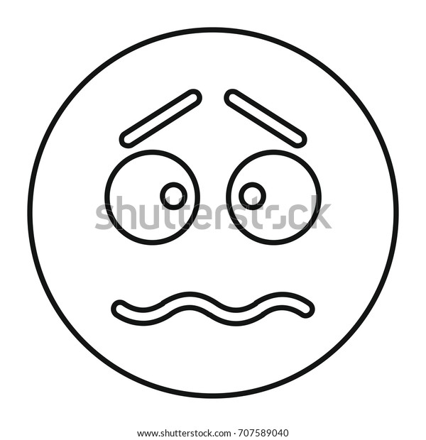 Afraid Face Icon Outline Style Vector Stock Vector (Royalty Free ...
