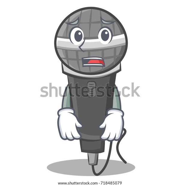Afraid Microphone Cartoon Character Design Stock Vector (Royalty Free ...