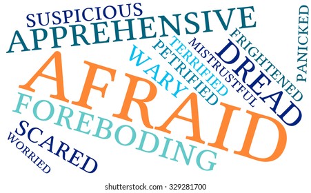 Afraid Word Cloud On White Background Stock Vector (Royalty Free ...