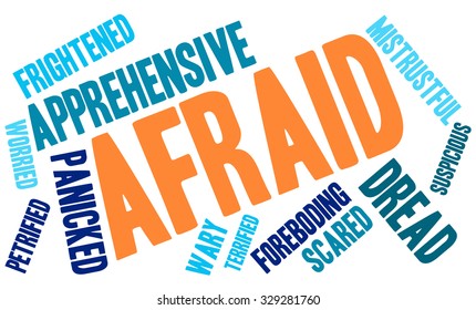 Afraid Word Cloud On White Background Stock Vector (Royalty Free ...