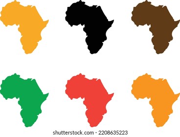 Africa Blank Map Vector Different Colors Stock Vector (Royalty Free ...