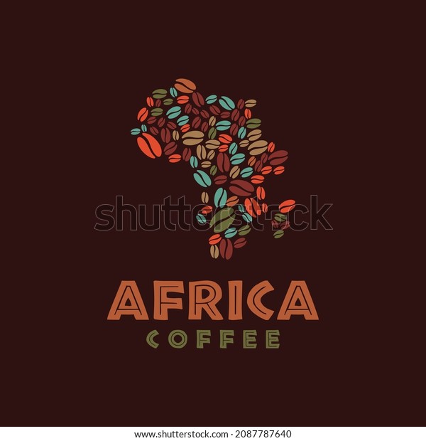 Africa Coffee Bean Beverage Logo Design Stock Vector (Royalty Free ...