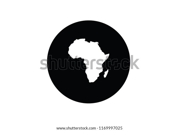Africa Continent Shape Black Vector Illustration Stock Vector (Royalty ...