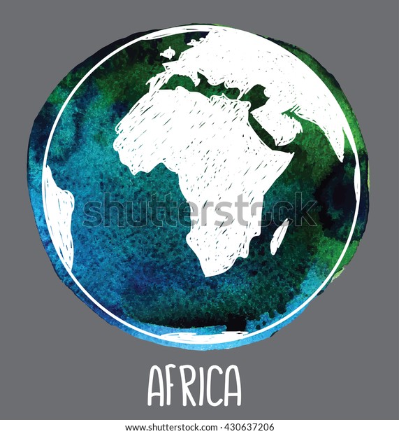 Africa Earth Continents Vector Drawing On Stock Vector (Royalty Free ...