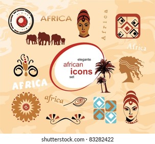 Africa Elements Design Vector Illustration Stock Vector (Royalty Free ...