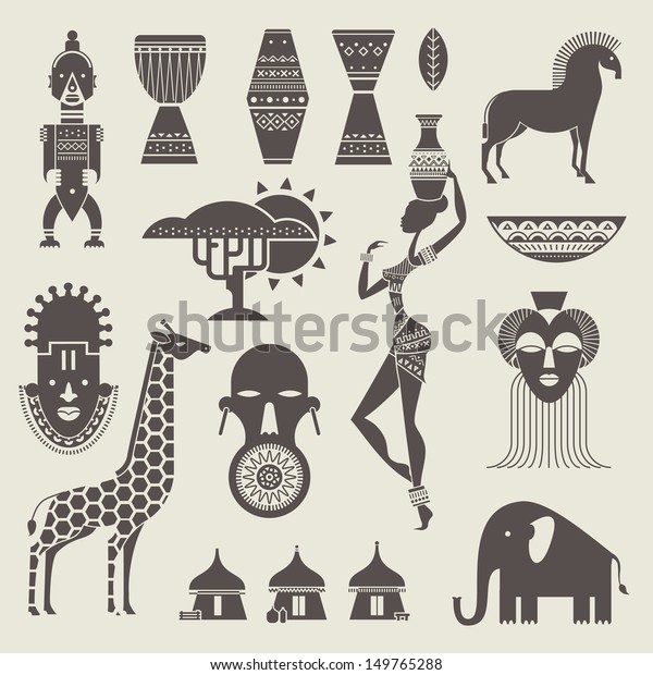 Africa Icons Stock Vector (Royalty Free) 149765288 | Shutterstock