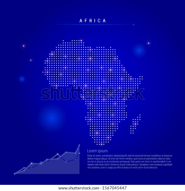 Africa Illuminated Map Glowing Dots Infographics Stock Vector (Royalty ...