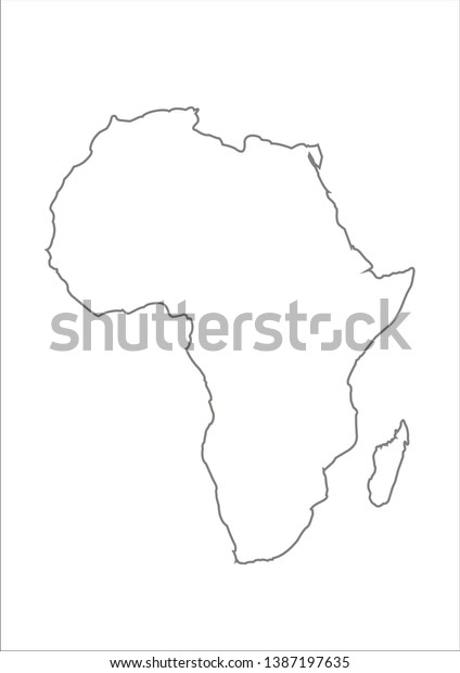 Africa Mainland Minimalism Map Vector Illustration Stock Vector ...