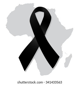 Africa Map Black Ribbon Vector Stock Vector (Royalty Free) 341433563 ...