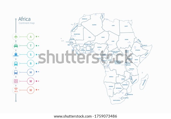 Africa Map Detailed Africa Continent Vector Stock Vector (Royalty Free ...
