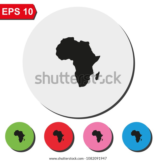 Africa Map Flat Round Colorful Vector Stock Vector (Royalty Free ...