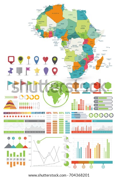 Africa Map Infographics Design Elements Business Stock Vector (Royalty ...