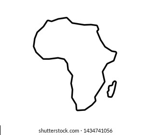 Africa Map Line Vector Icon Stock Vector (Royalty Free) 1434741056 ...