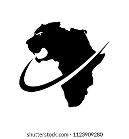 Africa Map Lion Vector Stock Vector (Royalty Free) 1123909280 ...