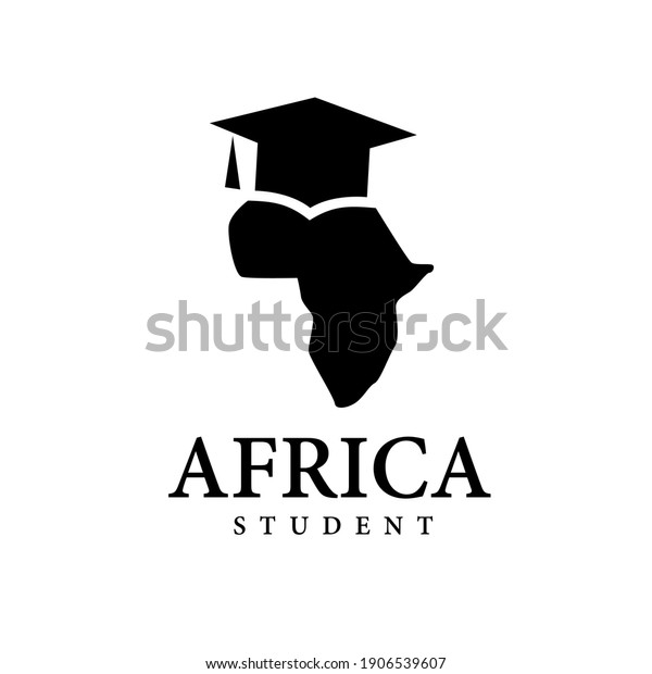 Africa Student Logo Africa Map Graduation Stock Vector (Royalty Free ...
