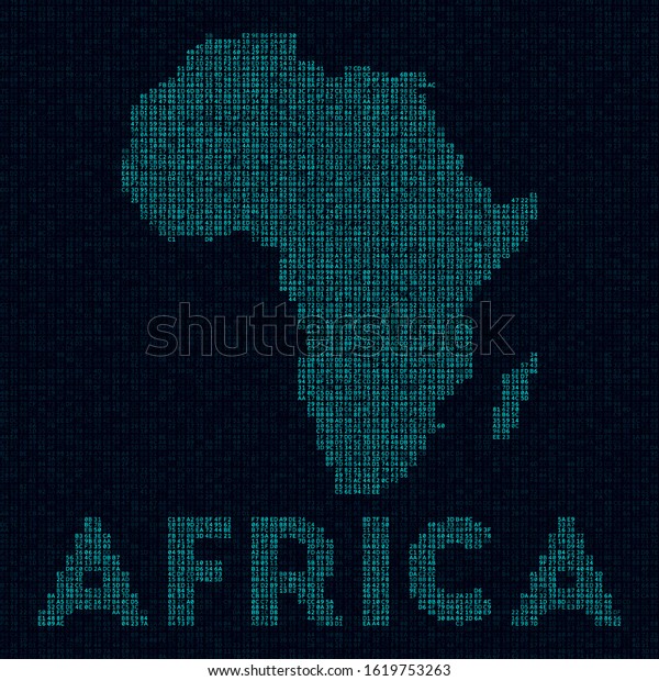 Africa Tech Map Continent Symbol Digital Stock Vector (Royalty Free ...
