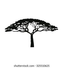 Africa Tree Black On White Background Stock Vector (Royalty Free ...