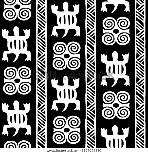 African Adinkra Pattern Black White Digital Stock Vector (Royalty Free ...