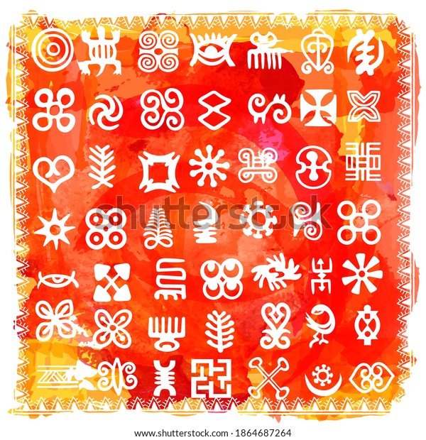African Adinkra Pattern Digital Art Ritual Stock Vector (Royalty Free ...