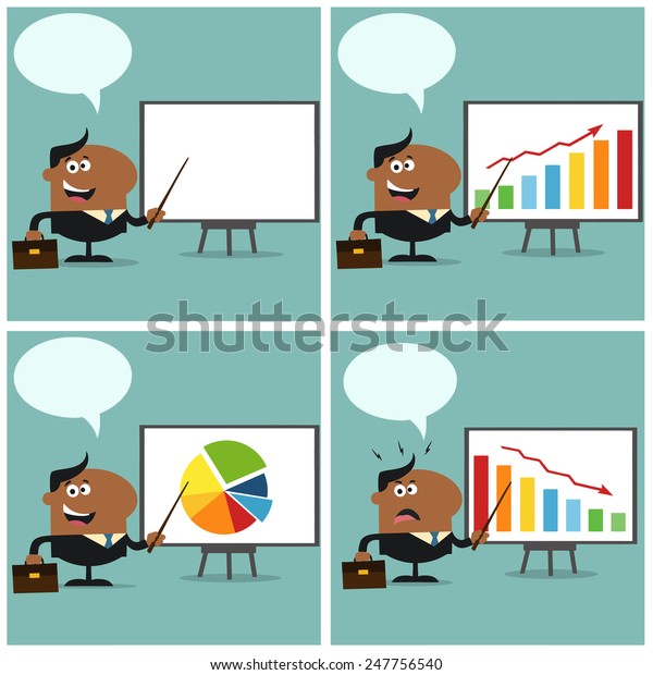 African American Manager Pointing Chart On Stock Vector (Royalty Free ...