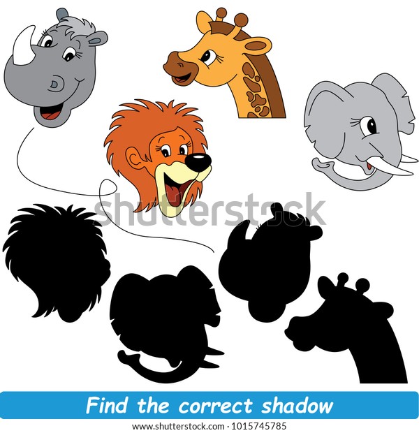 African Animals Beautiful Shadow Set Find Stock Vector (Royalty Free ...