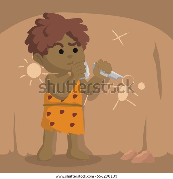 African Caveman Carving Wall Stock Vector (Royalty Free) 656298103 ...