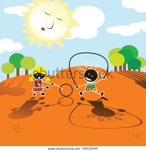 African Children Playing Sun Stock Vector (Royalty Free) 44010949 ...