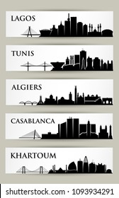 African Cities Skylines Vector Illustration Stock Vector (Royalty Free ...