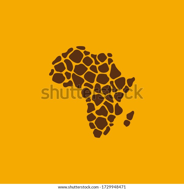 African Continent Logo Giraffe Texture Conference Stock Vector (Royalty ...