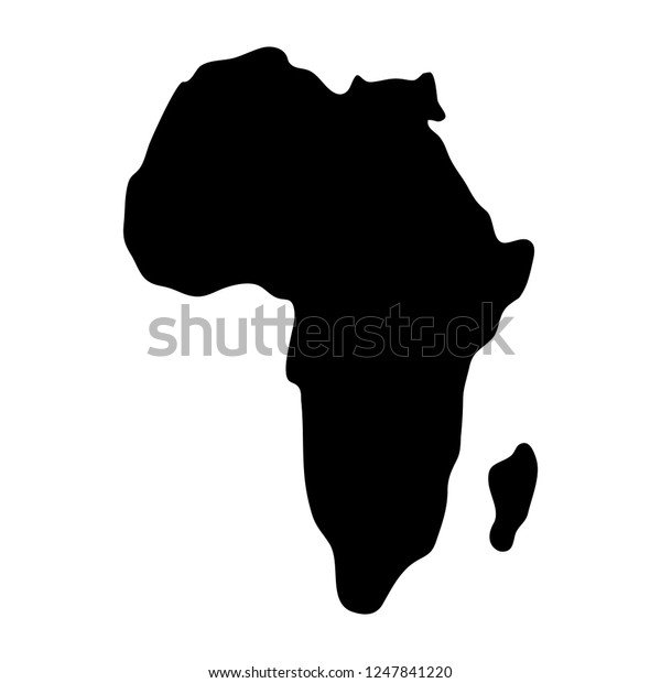 African Continent Map Silhouette Stock Vector (Royalty Free) 1247841220 ...