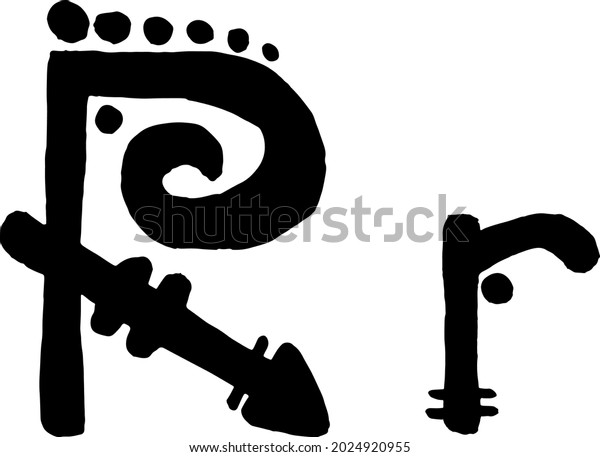 Vector de cultura africana de color negro alfabeto aislado en fondo ...