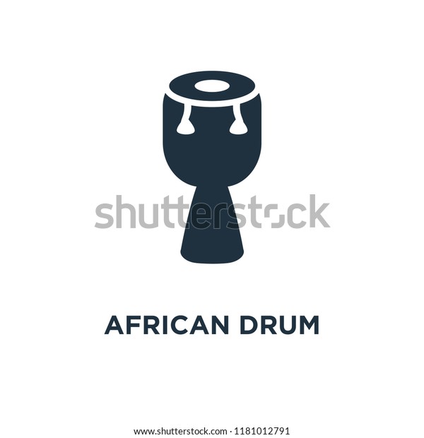 African Drum Icon Black Filled Vector Stock Vector (Royalty Free ...