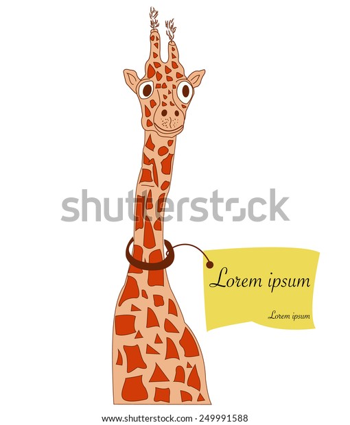 African Giraffe Label Vector Illustration Card: vector de stock (libre ...