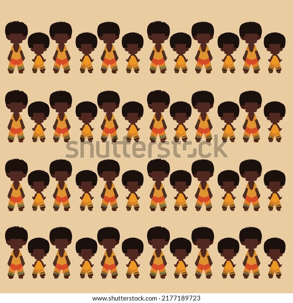 African Kids Traditional Pattern Handmade Brush Stock Vector (Royalty ...