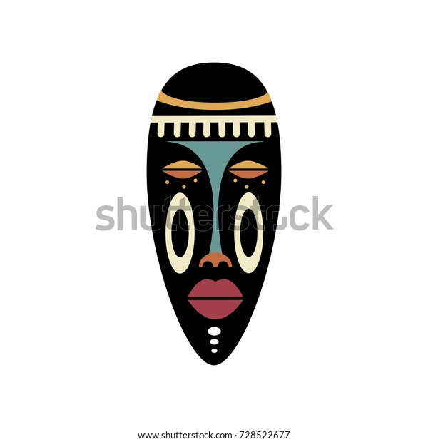African Mask Icon Flat Vector Illustration Stock Vector (Royalty Free ...