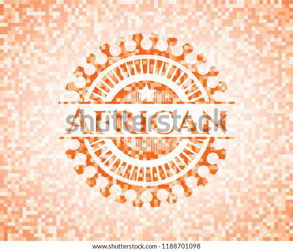 African Orange Tile Background Illustration Square Stock Vector ...