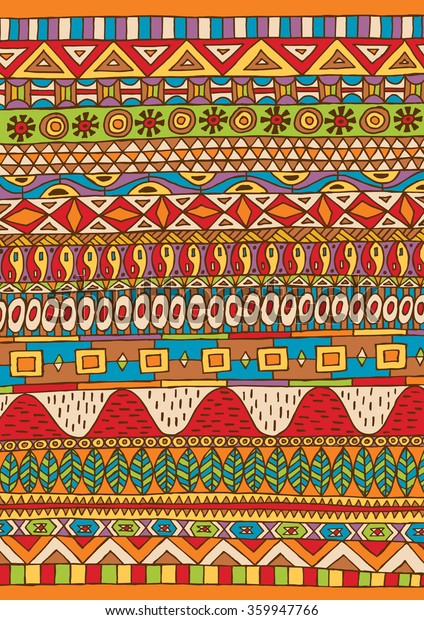 African Pattern Hand Drawn Colorful African Stock Vector (Royalty Free ...